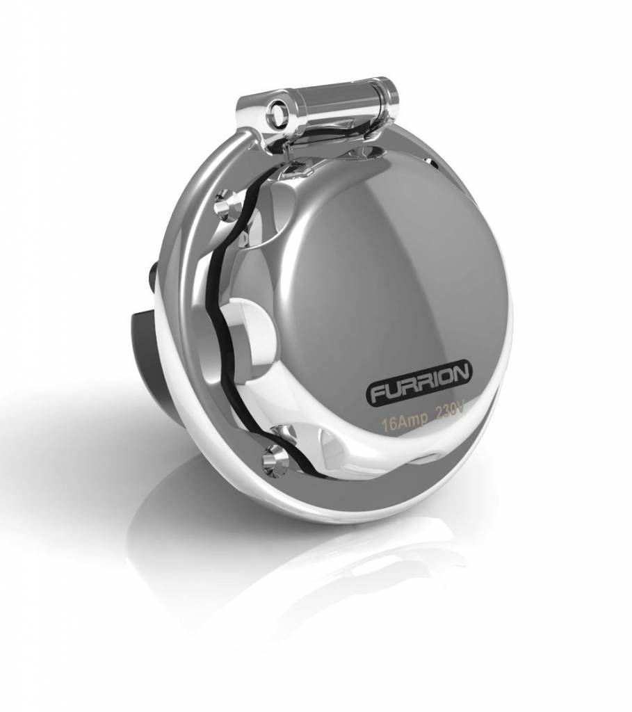 Round inlet, 16 amp, stainless steel - Titan Marine Round inlet, 16 amp, stainless steel - Titan Marine