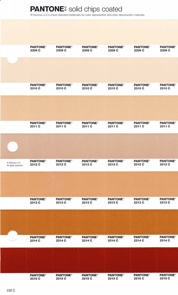 Pantone PMS Solid Chips vervangingspagina op coated papier 230C ...