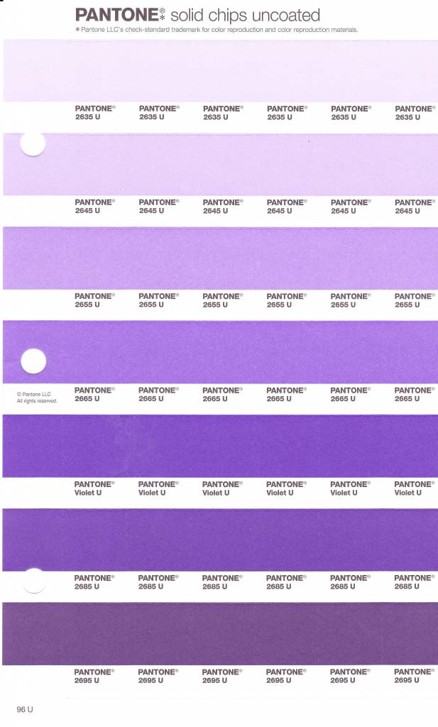 Pantone PMS Solid Chips vervangingspagina op uncoated papier 96U ...