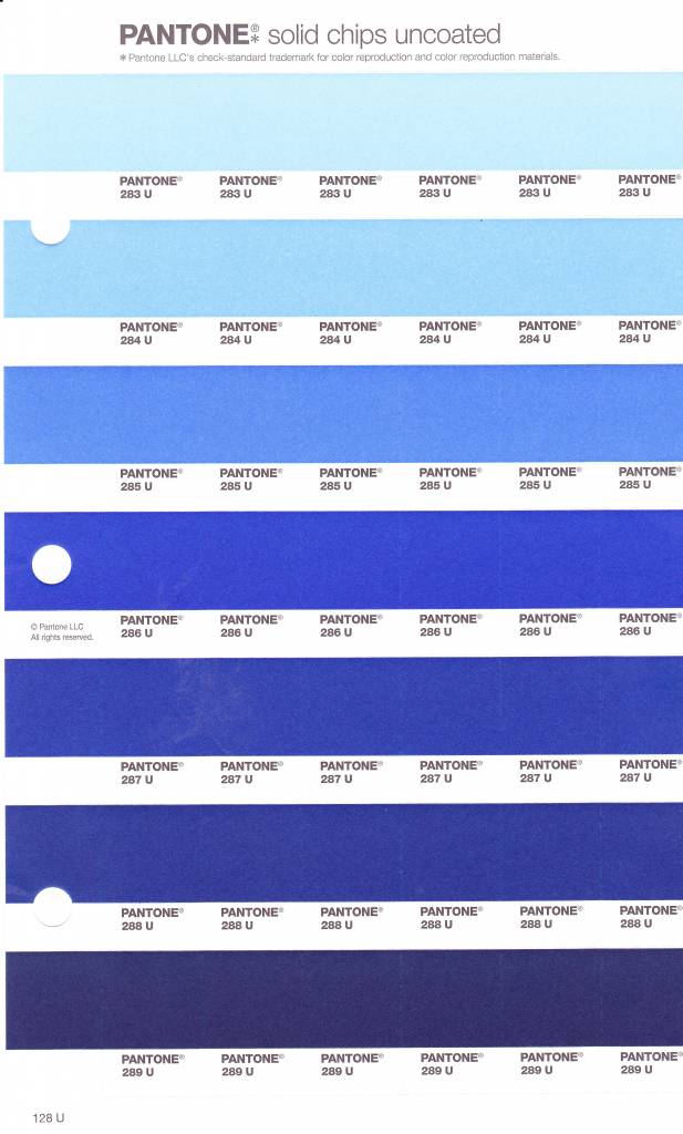 Pantone PMS Solid Chips vervangingspagina op uncoated papier 128U ...