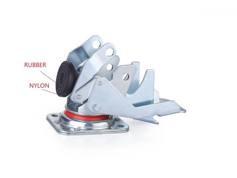 Foot operated Levelling fixed caster with 80x40mm nylon wheel, load ...