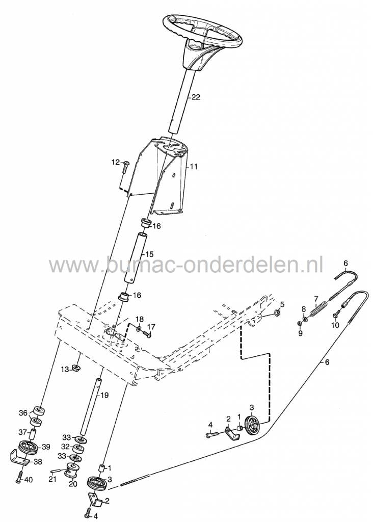 Stiga Stuurkabel voor Frontmaaiers van Villa - Ready - Park - Comfort ...