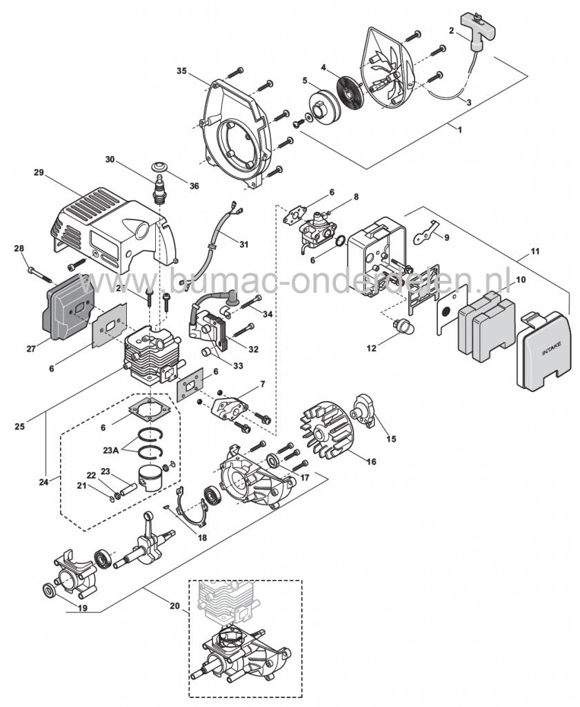 ST210 - SB22 - BC210 - MB22CX - MT22CX, Startercup voor Bosmaaier ...