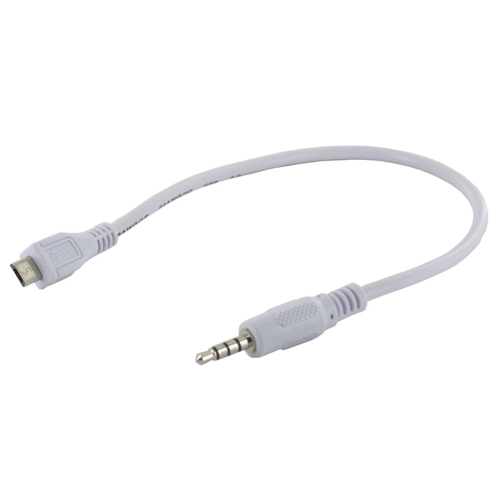 Micro USB mâle à 3.5mm mâle Jack Audio Cable 30cm Blanc - Groothandel-XL