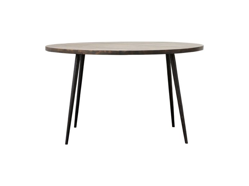 House Doctor Club ronde eettafel zwart hout ijzer - LIVING AND CO.