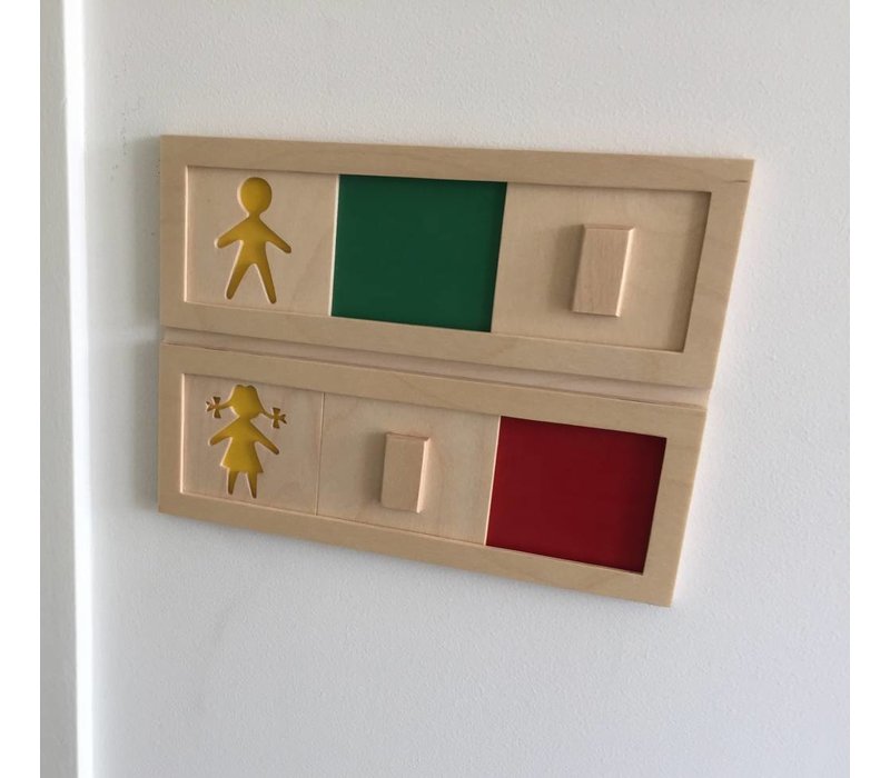 Houten WC bezet bord voor kinderen | Active-Kids.nl - Active Kids