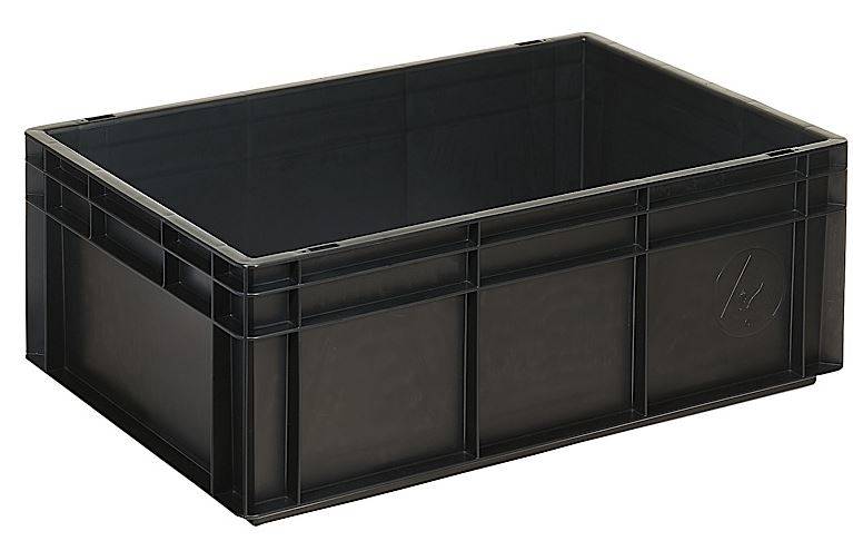 Bac norme Europe ESD 600x400x220 plein deux poignées | - Genteso