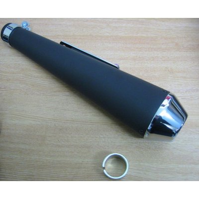 Megaton Silencer Reverse Cone Flat Black - CafeRacerWebshop.com