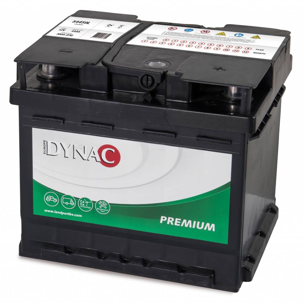 Dynac Auto accu 12 volt 44 ah Type 54459L - Accu Service Holland