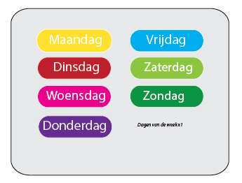 dagen van de week - 7 planbord magneetjes - Peuterplanbord.nl