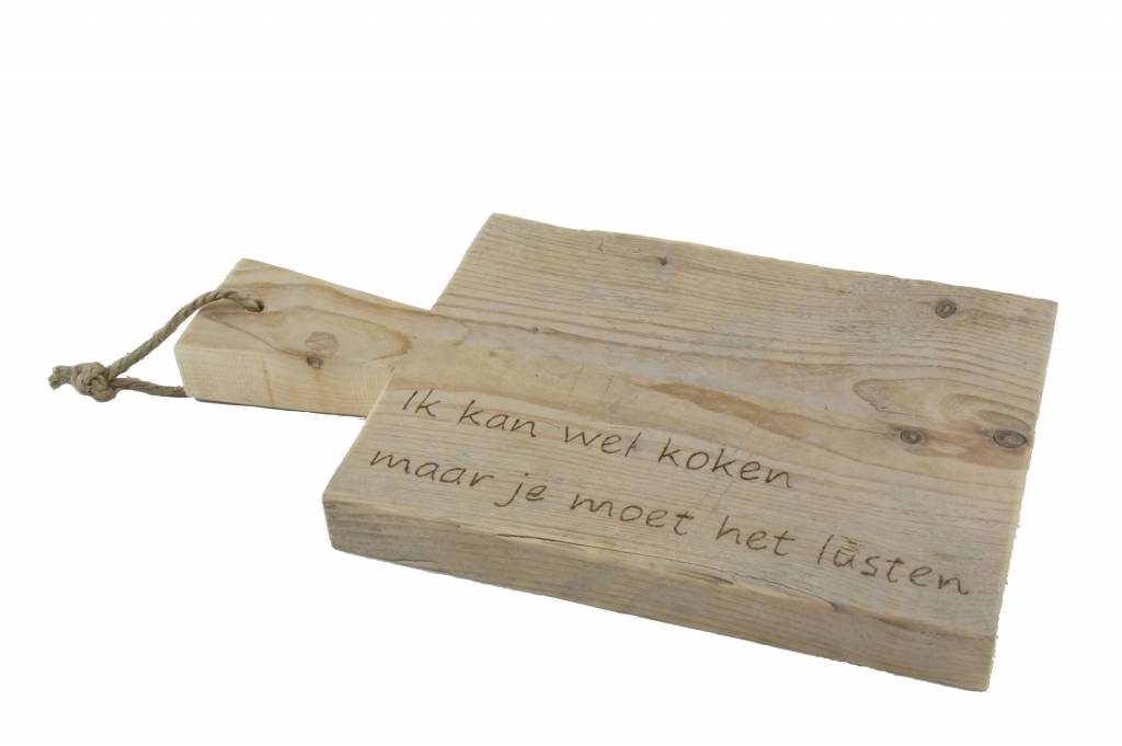 Serveerplank van steigerhout met tekst - Leefhuus Serveerplank van steigerhout met tekst - Leefhuus