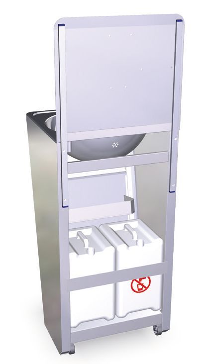 Mobiele wasbak met ingebouwde watertank - inox-rvs.com - INOX-RVS.COM