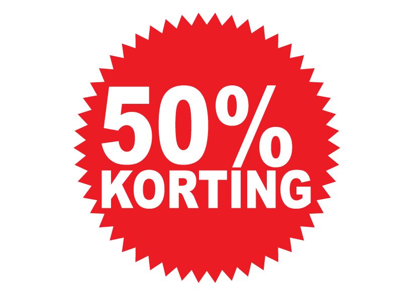 Ronde 50% korting Sticker - Dr.Sticker