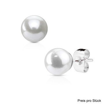 Ohrringe Stecker mit Perle - Piercing-Trend.com