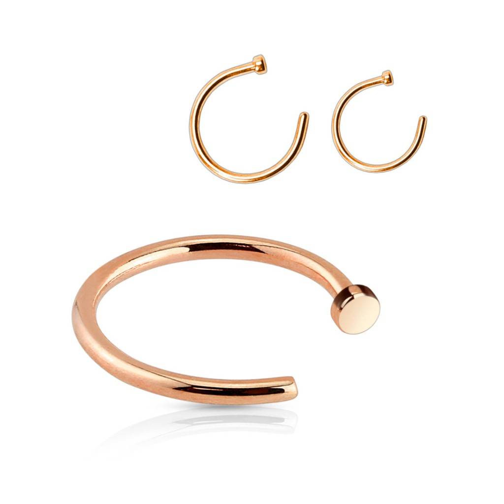 0,8 mm Nasenpiercing Ring rosegold - Piercing-Trend.com