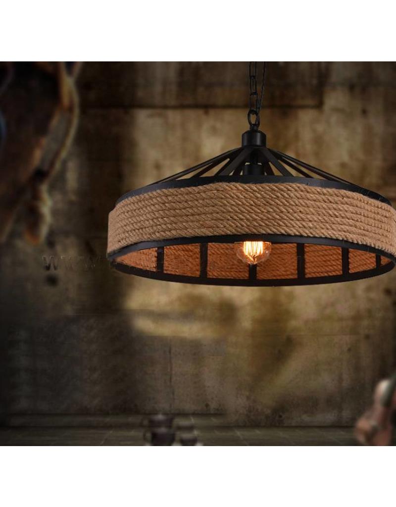 Industrial pendant light with rope 43cm diameter E27 - Myplanetled