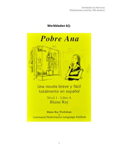 Werkbladen bij Pobre Ana - The CI Bookshop