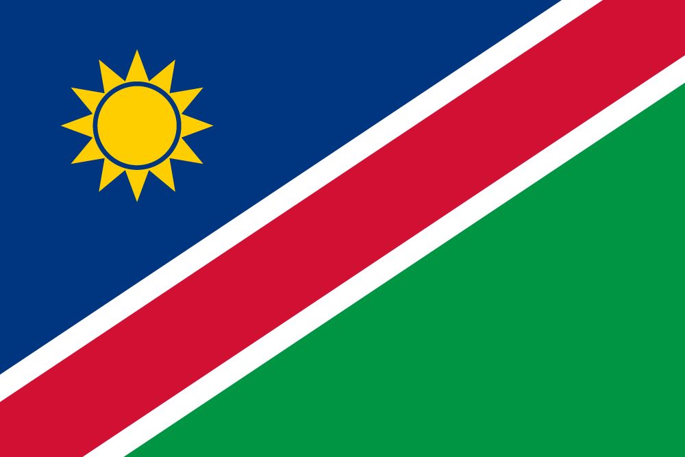 Namibia-Flagge Abbildung und Bedeutung Flagge von Namibia - country flags