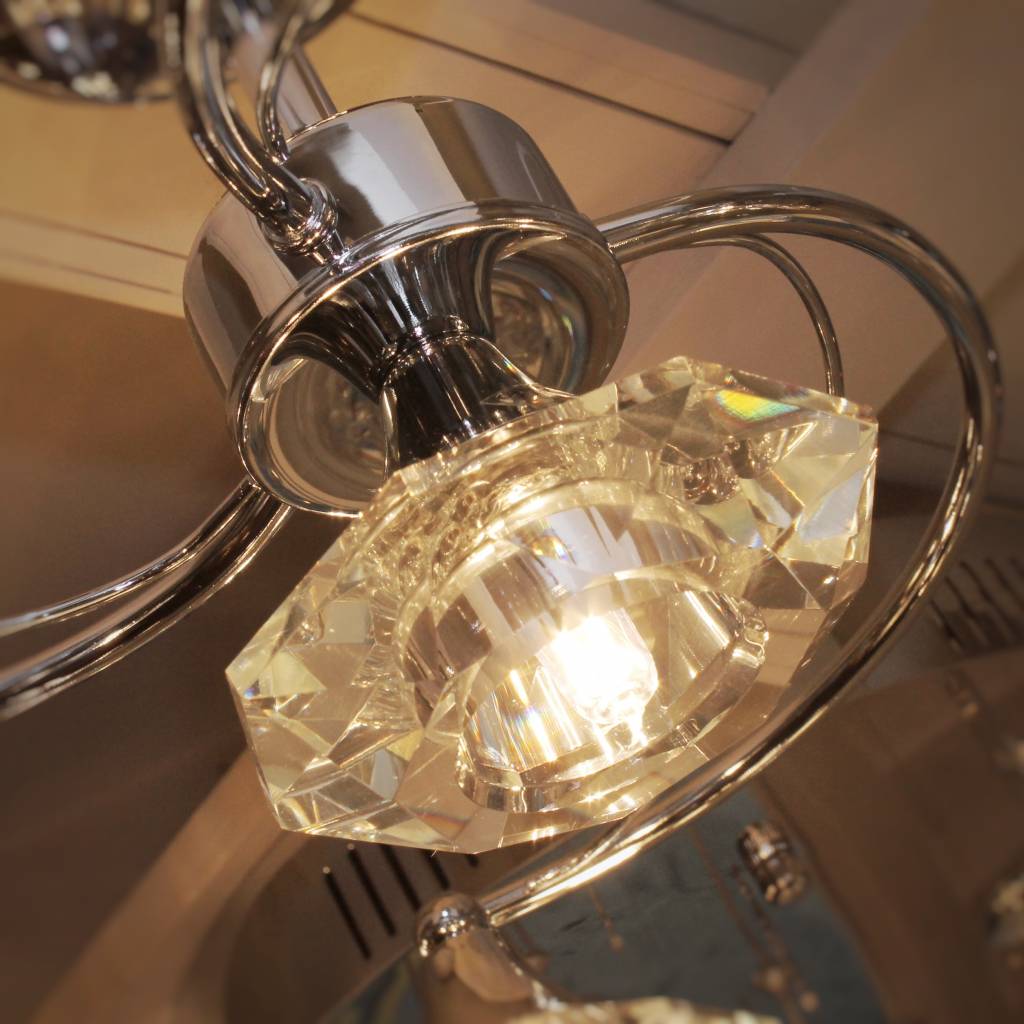 4 Light Crystal Ceiling Light - Polished Chrome - Lightbox